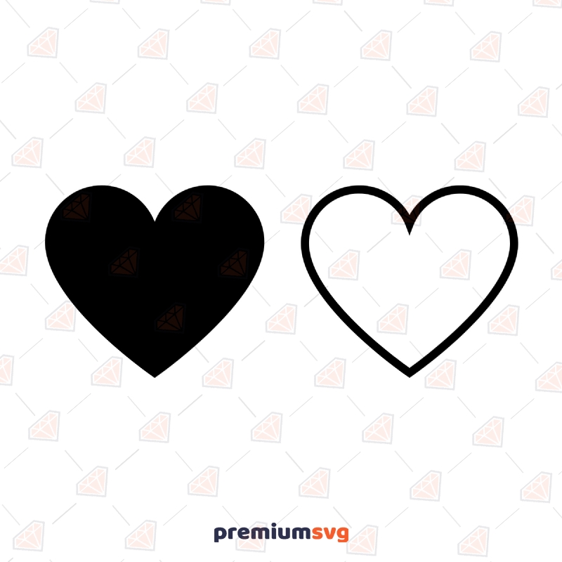 Basic Heart Outline SVG Cut & Vector File | PremiumSVG