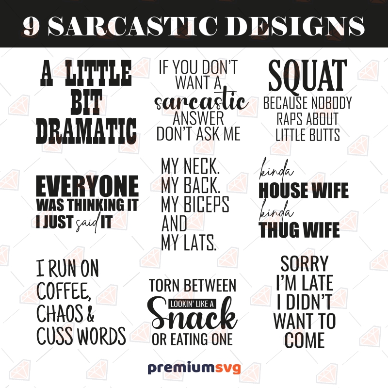 Sarcastic SVG Bundle, Sarcastic Quotes Bundle SVG Instant Download ...
