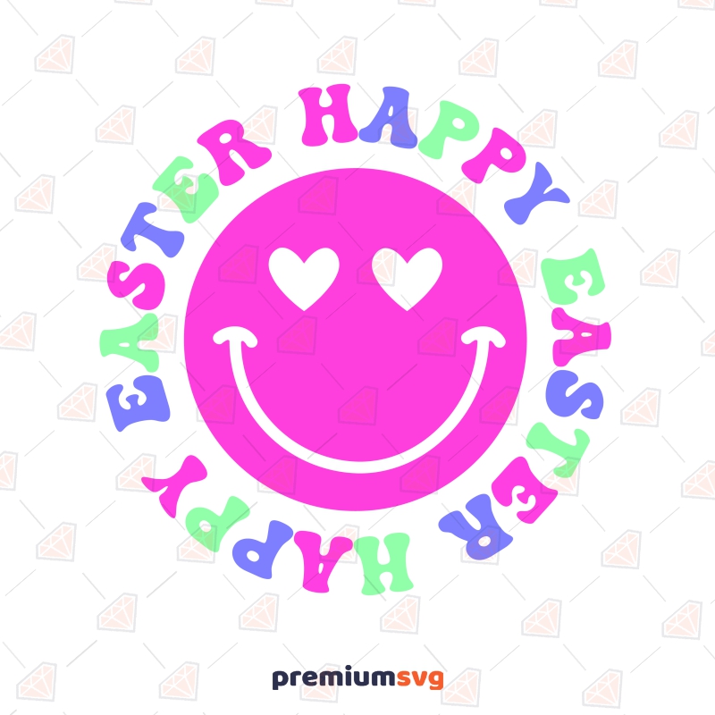 Happy Easter Smiley Face SVG, Retro SVG Graphic Design | PremiumSVG