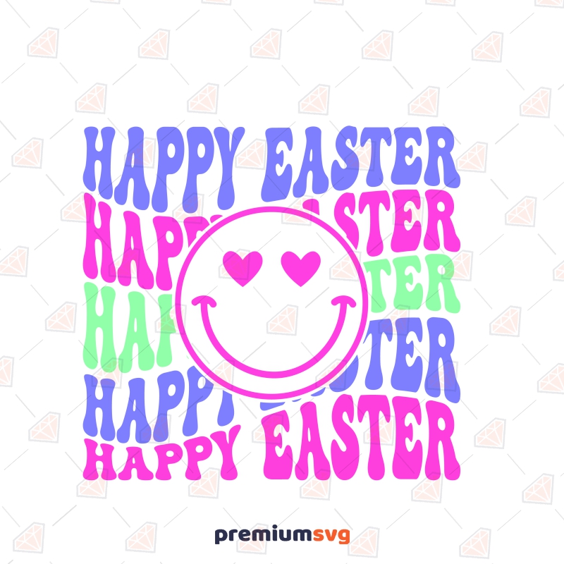 Happy Easter Retro Smiley Face SVG, Love Easter SVG | PremiumSVG