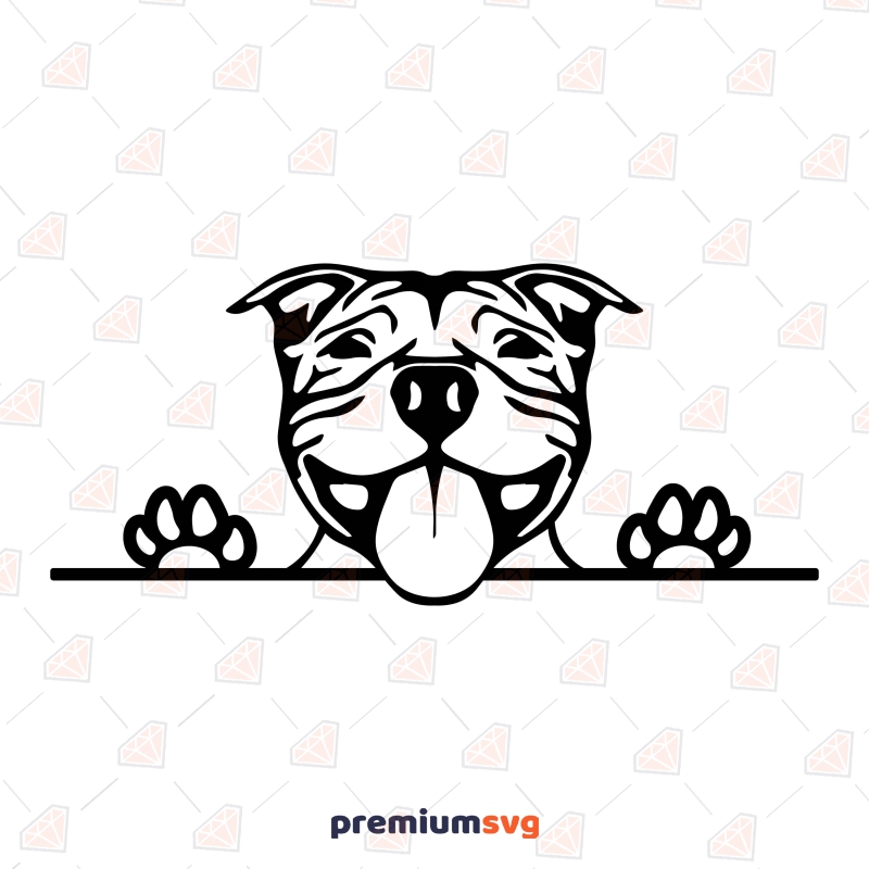 Peeking Pitbull SVG Cut File | PremiumSVG