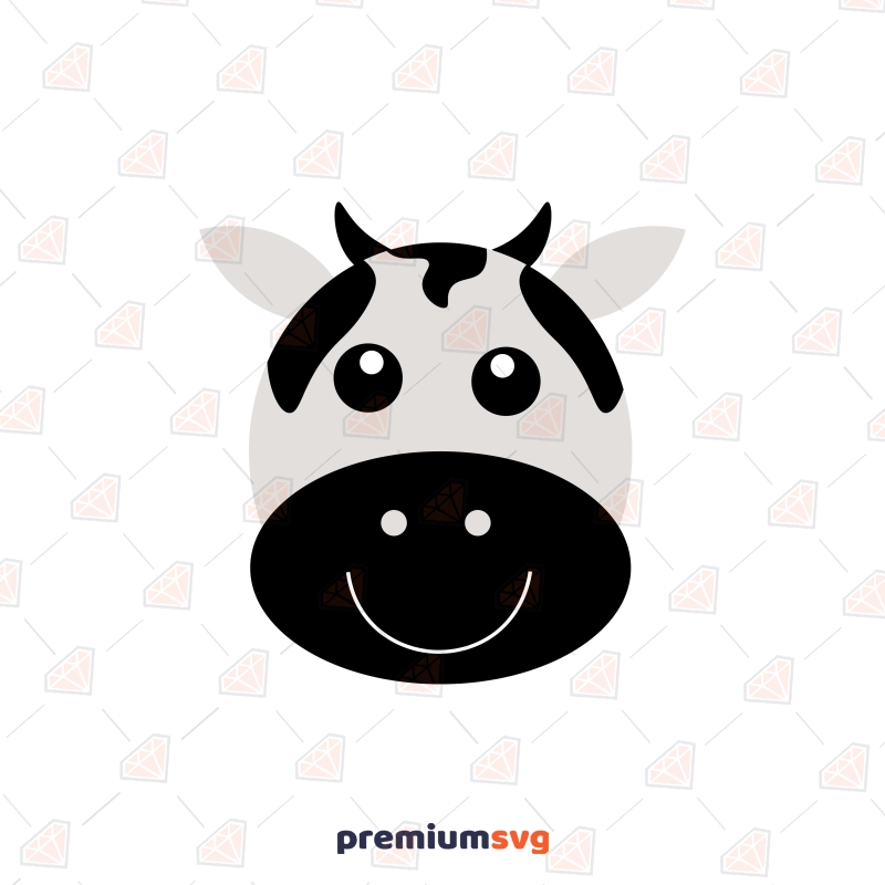Cute Cow Face SVG, Vector File | PremiumSVG