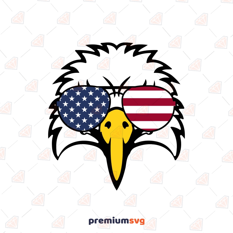 Patriotic Eagle SVG with American Flag Sunglasses | PremiumSVG