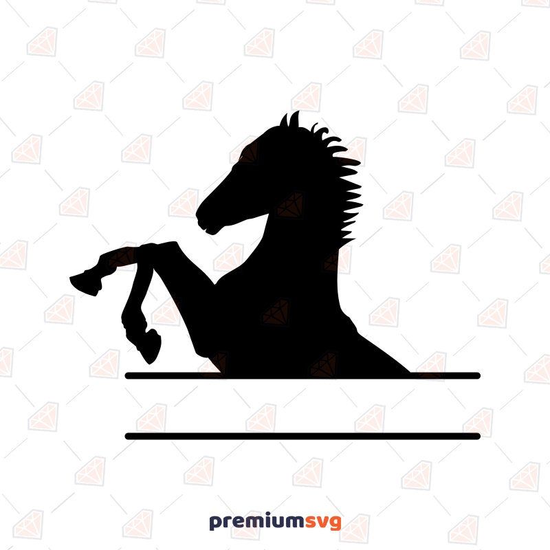 Horse Monogram SVG Cut File, Split Horse SVG | PremiumSVG