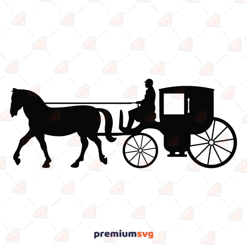 Horse and Carriage SVG, Carriage Cut and Clipart File | PremiumSVG