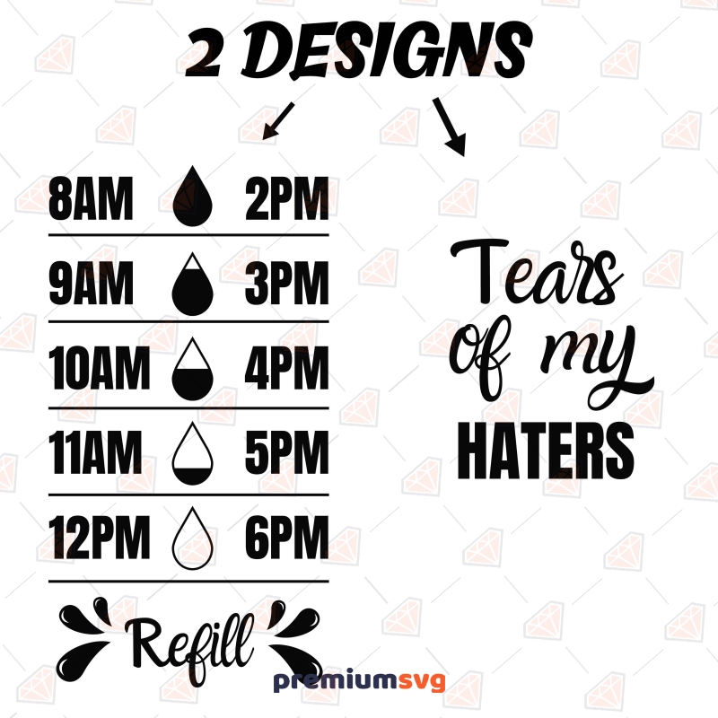 Water Tracker Bottle SVG, Tears of My Haters SVG | PremiumSVG