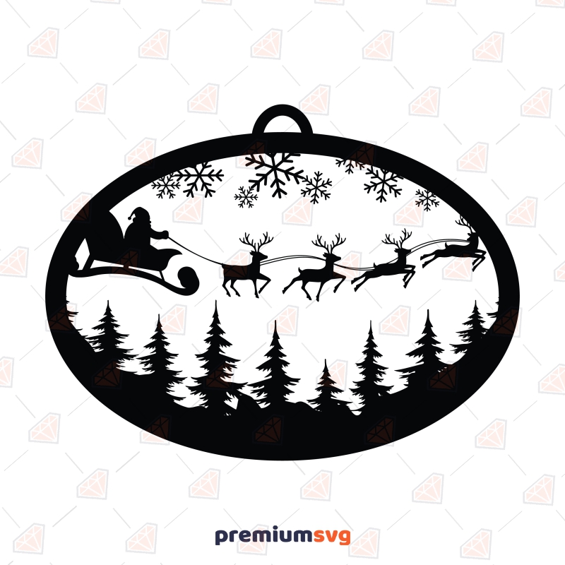 Basic Santa Sleigh Silhouette SVG, Sleight Cut and Clipart Files ...