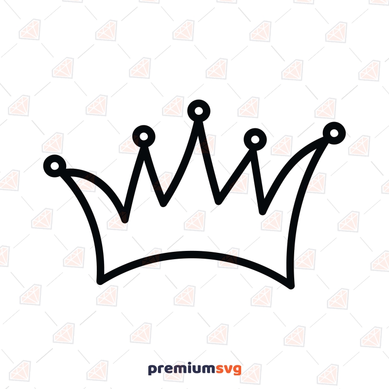 Crown SVG Cut File, Crown Outline PNG | PremiumSVG