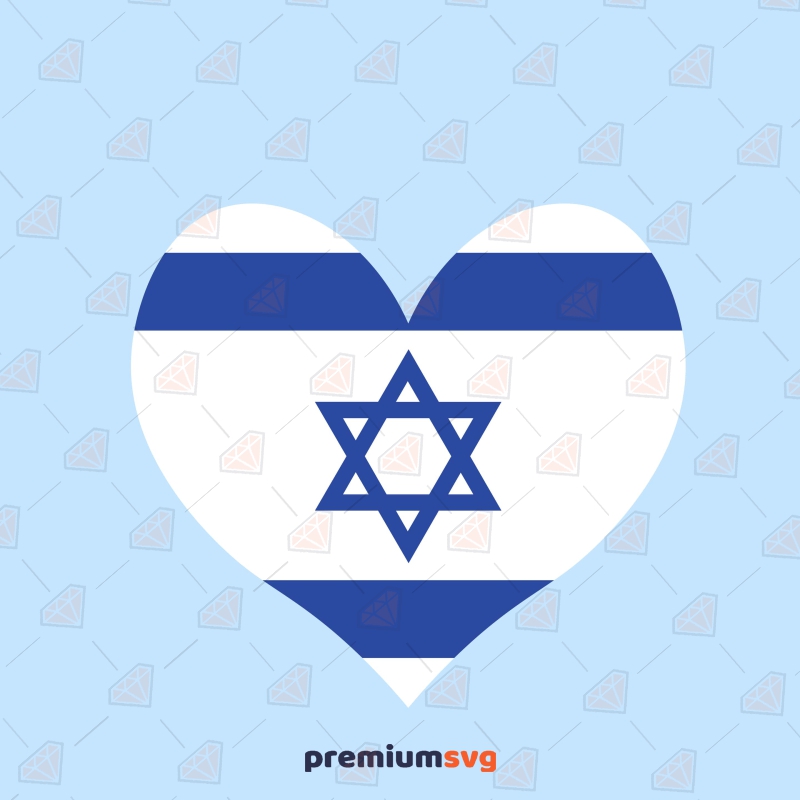 Israel Flag Heart SVG, PNG and Vector Files | PremiumSVG
