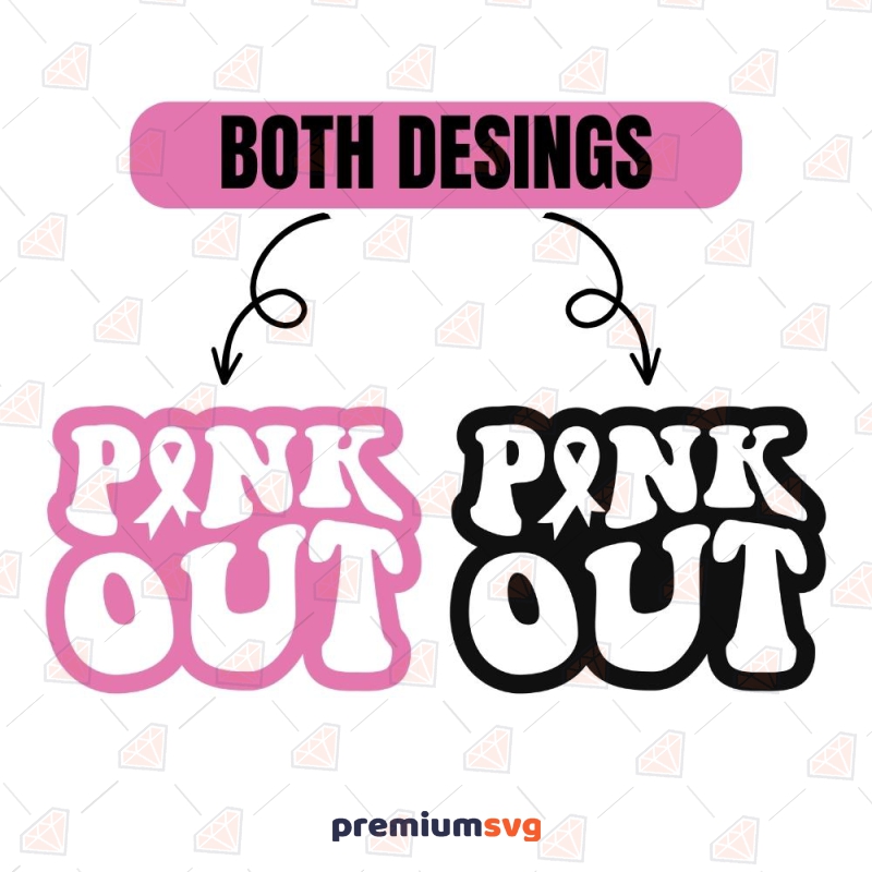 Wavy Pink Out SVG, Breast Cancer SVG Design | PremiumSVG