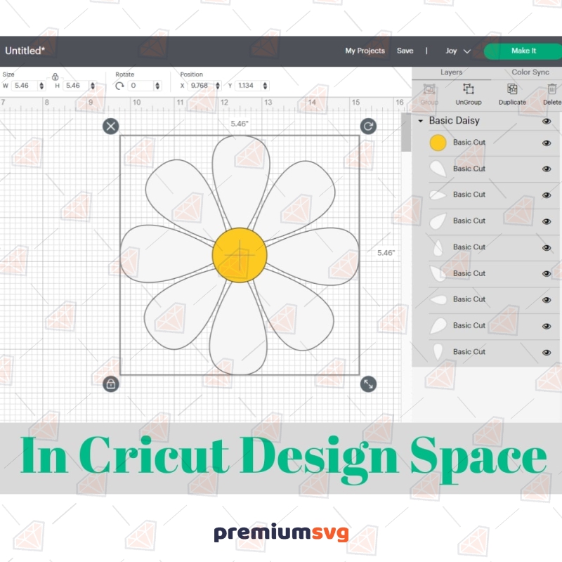 Daisy Flower SVG Cut File, Basic Daisy Clipart | PremiumSVG