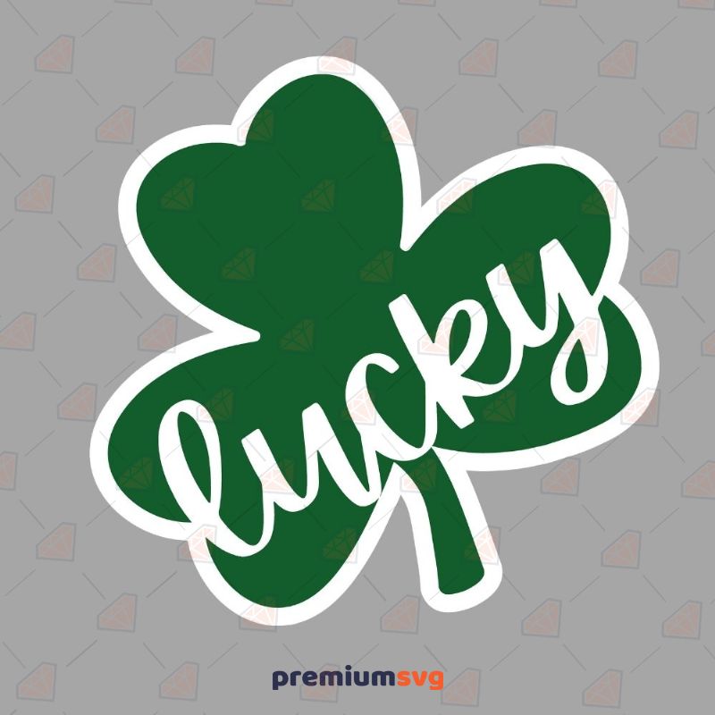 Lucky Shamrock White Outline Svg Cut File Premiumsvg