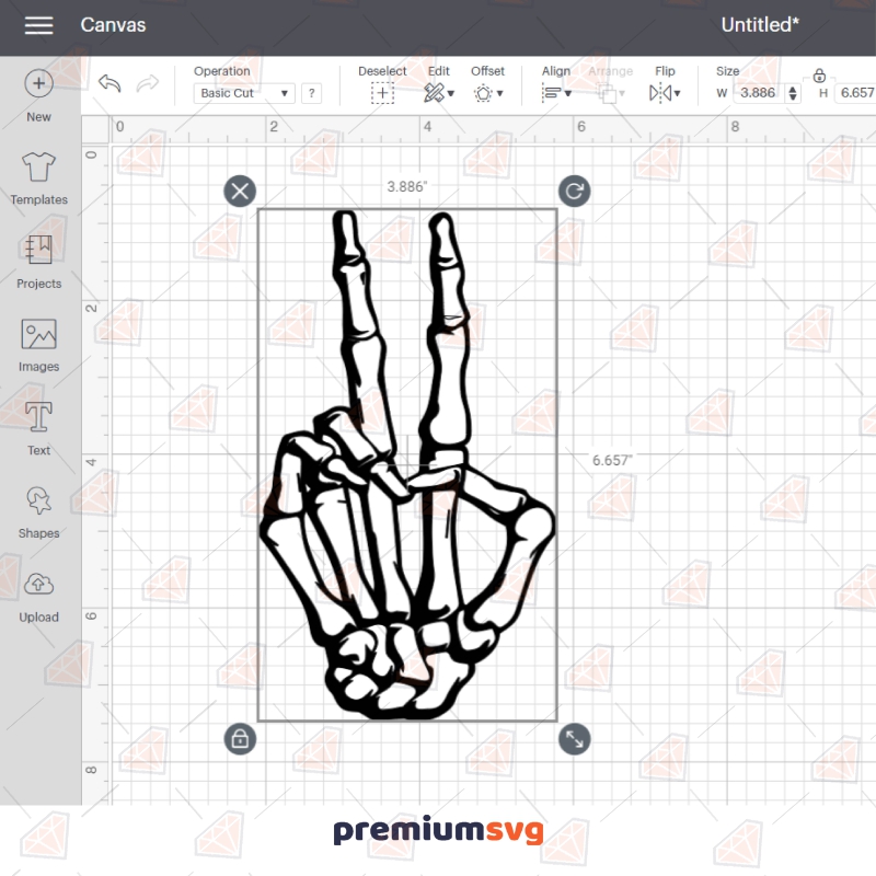 Peace Sign Skeleton Hand SVG Design | Halloween SVG | PremiumSVG