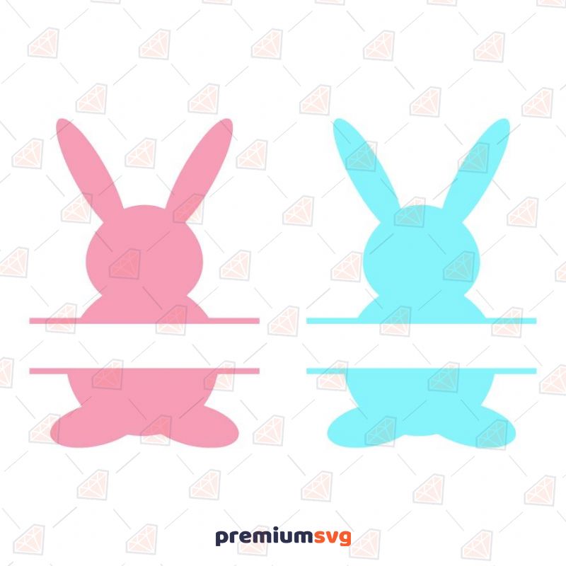 Easter Bunny Monogram SVG, Split Bunny SVG File | PremiumSVG