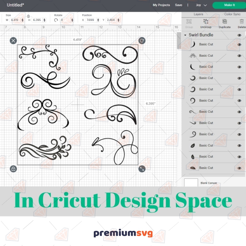 Swirl & Swish SVG Bundle | Swirl Clipart | Swish Cut File | PremiumSVG