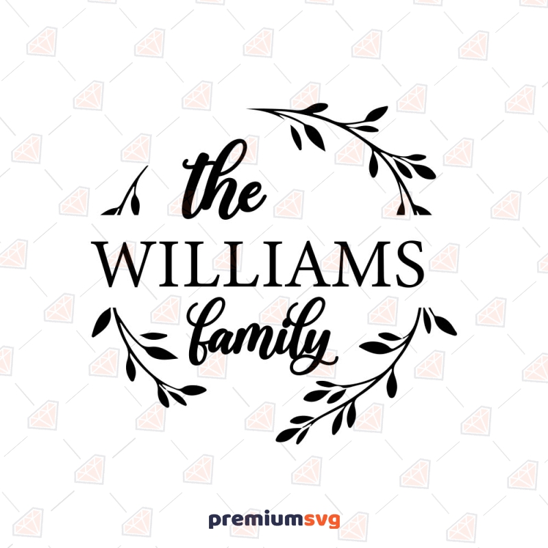 Split Wreath Family Monogram SVG Cut File | PremiumSVG