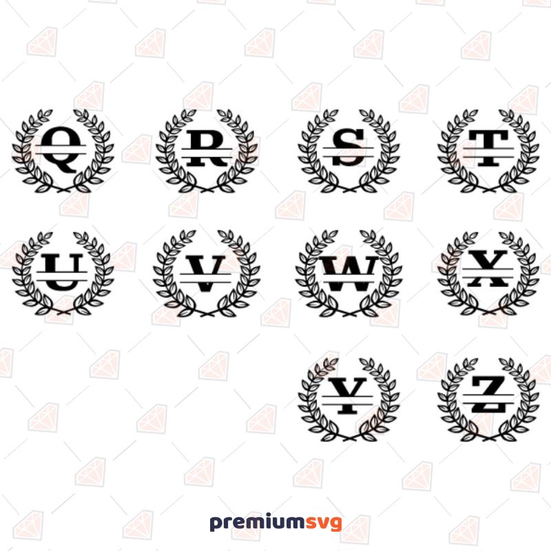 Wreath Monogram Svg Cut Files | PremiumSVG