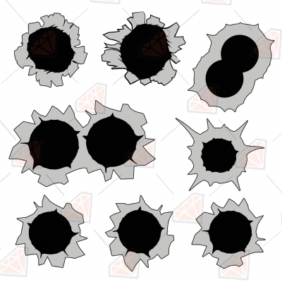 Bullet Hole Bundle SVG, Bullet Holes Bundle SVG Vector | PremiumSVG
