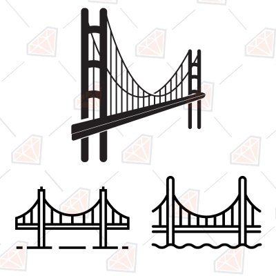Golden Gate Bridge SVG Cut File, Golden Gate Silhouette | PremiumSVG