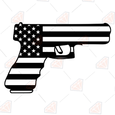 Glock USA Flag Gun SVG | Patriotic Gun SVG Vector File, | PremiumSVG