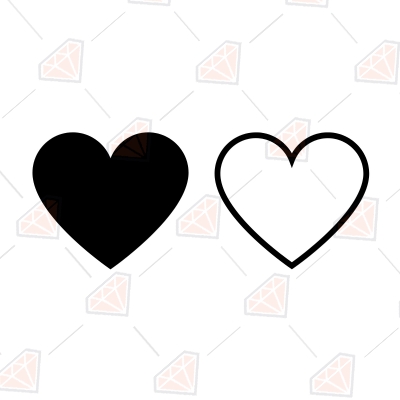 Basic Heart Outline SVG Cut & Clipart File | PremiumSVG