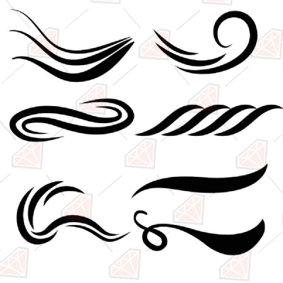 Swish Wave Shapes SVG Cut File, Wave Vector & Clipart | PremiumSVG