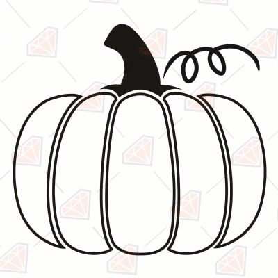 Black Pumpkin with Outline SVG | Basic Halloween Pumpkin Clipart ...