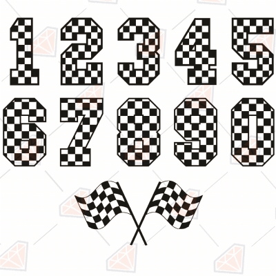 Checkered Numbers SVG, Instant Download | PremiumSVG