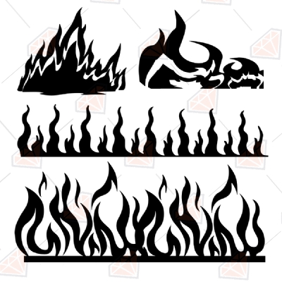 Fire Flames Bundle SVG Cut File, Instant Download | PremiumSVG