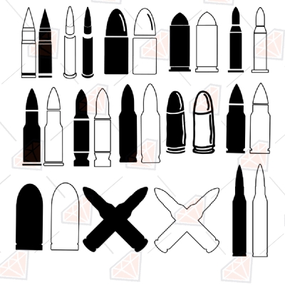 Bullet SVG Bundle, Weapon Cut Files | PremiumSVG