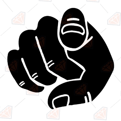 Pointing Finger Svg Cut Files, Pointing Hand Silhouette | Premium SVG