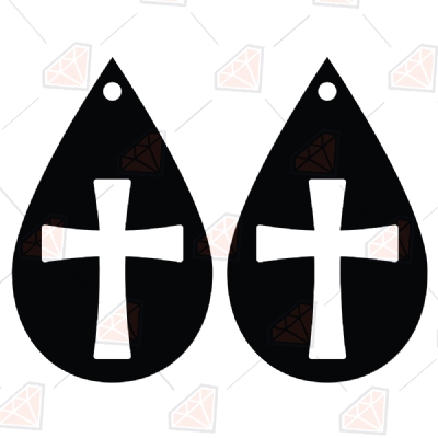 Cross Earring Template SVG, Earring Clipart Cut Files | PremiumSVG