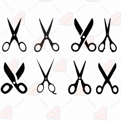 Scissor Bundle SVG Cut File, Scissors Clipart | PremiumSVG