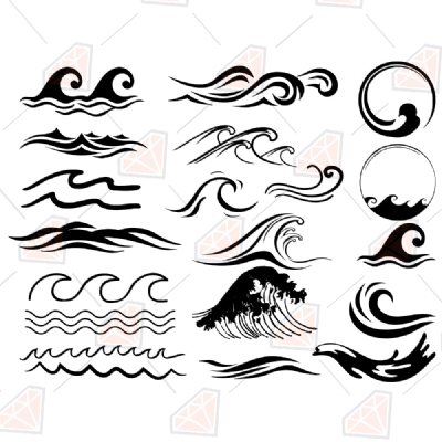 Wave SVG Bundle, Ocean Waves SVG Cut and Cliparts | PremiumSVG