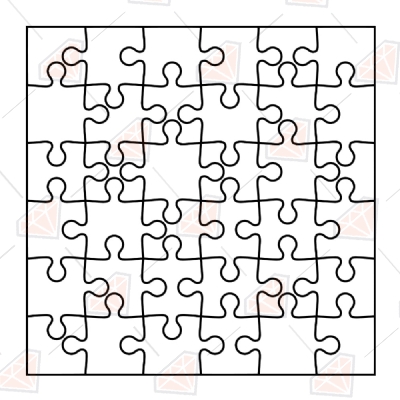 Square Puzzle Outline SVG Cut File, Puzzle Instant Download | PremiumSVG