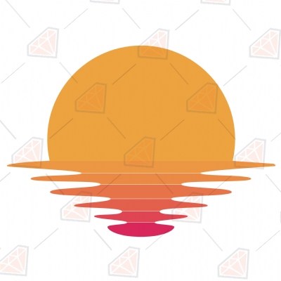Sunset SVG Cut Files, Retro Sunset SVG Vector Instant Download | PremiumSVG