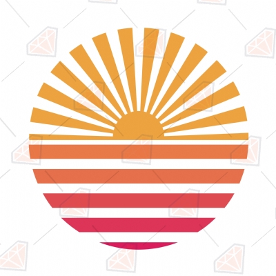 Sunset SVG Cut File, Sunset Retro Wave SVG Instant Download | PremiumSVG