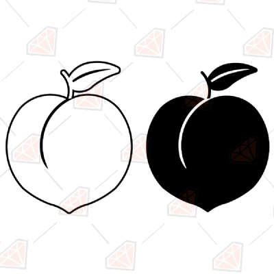 Peach Clipart Black And White