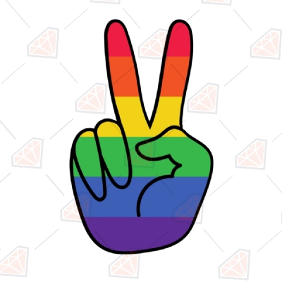 Rainbow Peace Sign Fingers