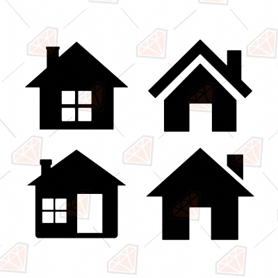 Simple Houses SVG Bundle & Clipart Cut Files | PremiumSVG