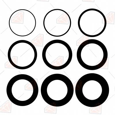 Circle SVG Bundle | Different Thickness Circle SVG Cut Files | Premium SVG