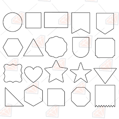 Basic Shapes Outline SVG Vector Files, Shapes Instant Download | PremiumSVG