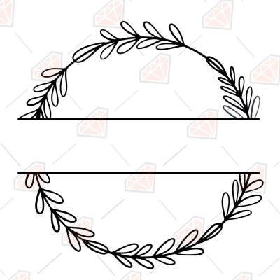 Floral Circle Monogram SVG, Floral Wreath Monogram SVG Instant Download ...