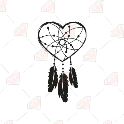 Heart Dream Catcher SVG Cut & Clipart File | PremiumSVG