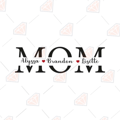 Mom Split Monogram SVG Cut File | PremiumSVG