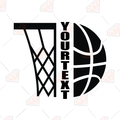 Half Basketball Hoops Monogram SVG Cut File | PremiumSVG