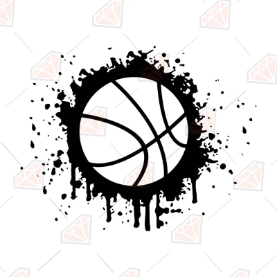 Black Basketball Splatter SVG Cut File | PremiumSVG