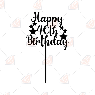 Happy Birthday Circle Topper SVG, Cake Topper Cut Files | PremiumSVG