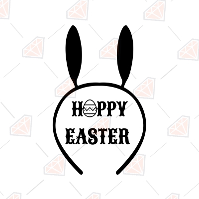 Happy Easter Bunny Ear SVG, Happy Easter SVG Cut File | PremiumSVG