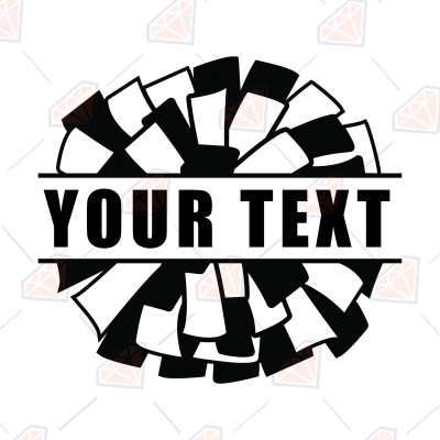 Cheer Pom Pom Monogram SVG Cut File | PremiumSVG